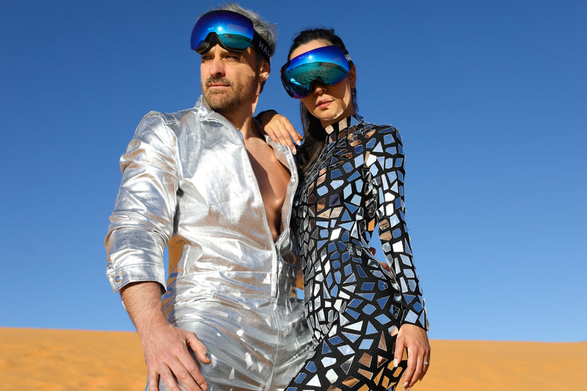 Blue Spaced Out II - Anti-Dust Goggle Mask with UV Protection, Anti-Fo ...